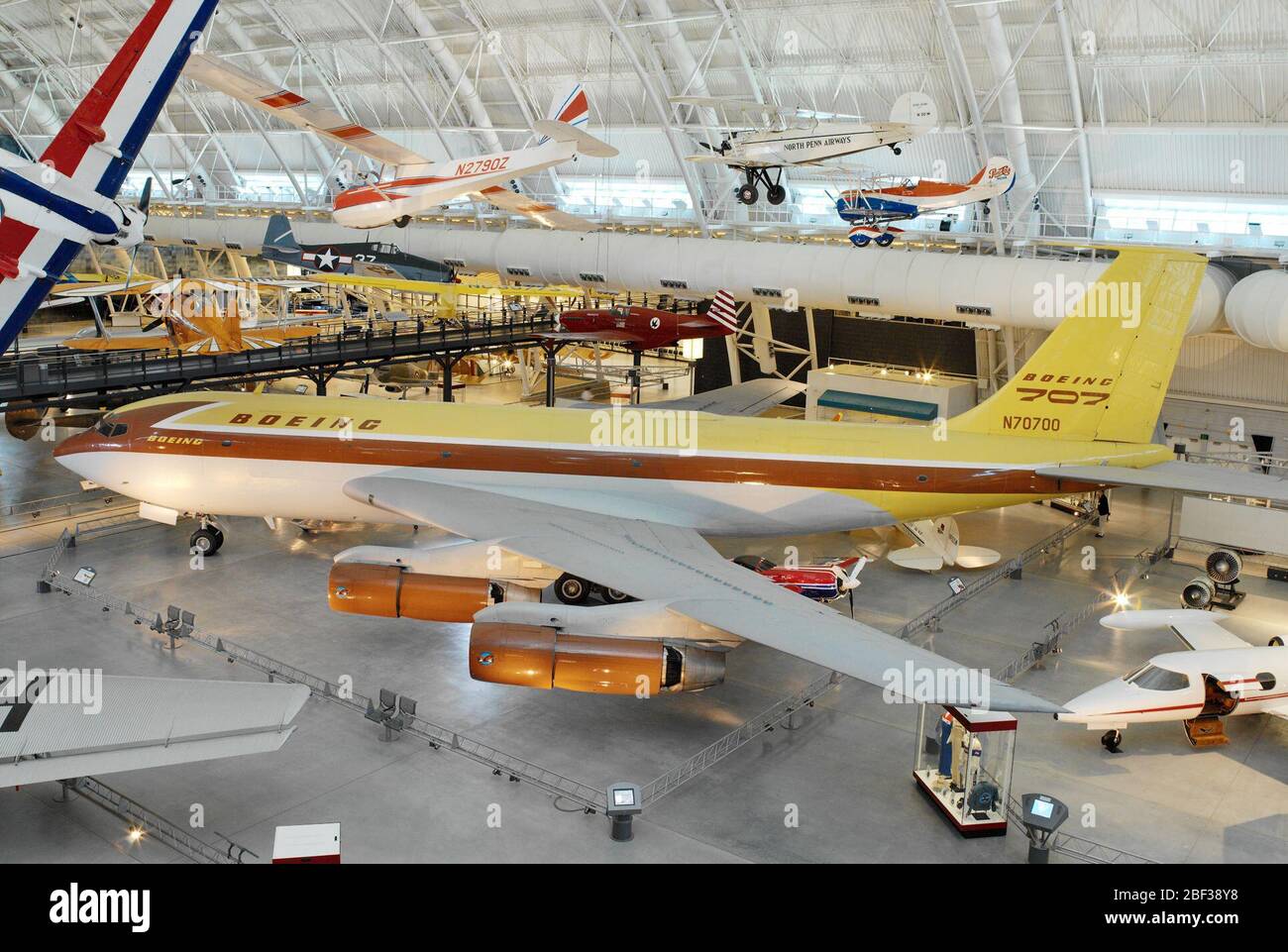 Boeing 36780 Jet Transport. Prototype Boeing 707; yellow and brown.On ...