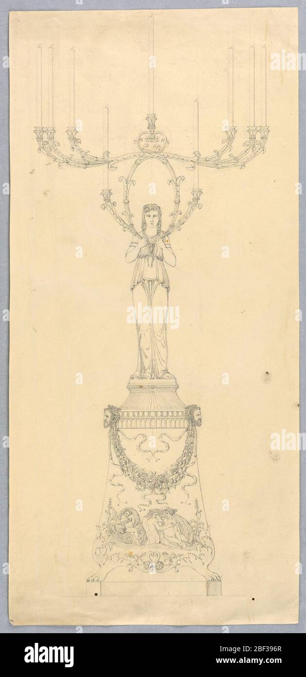 Design for a Candlestick. Vertical rectangle. The front of the ...