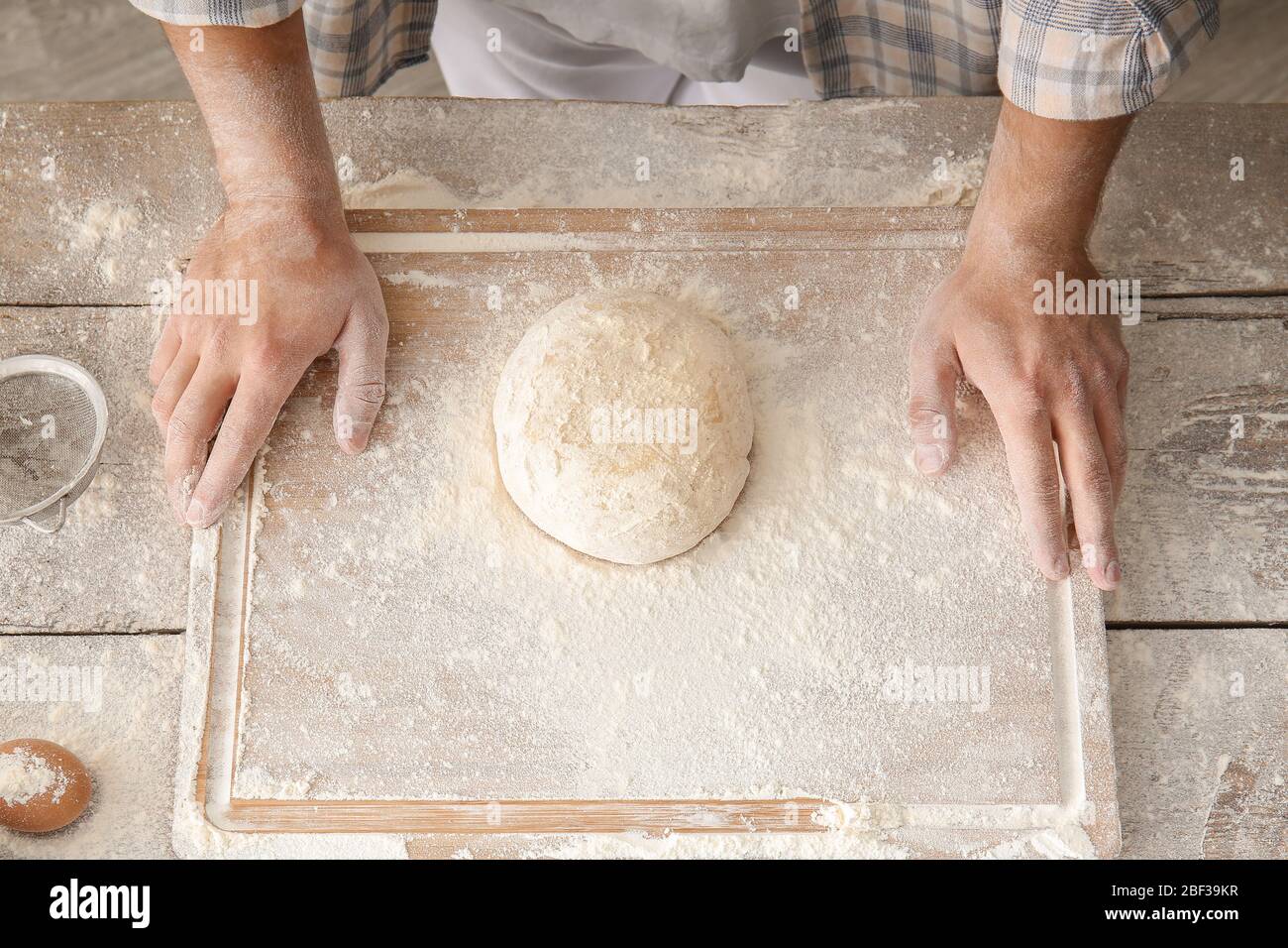 Top view man kneading hi-res stock photography and images - Alamy