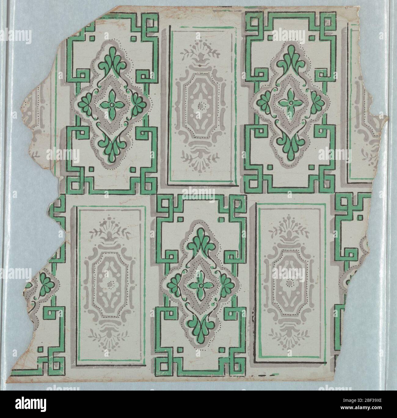 Sidewall. Strapwork and stylized foliation, similar to tile work or ...