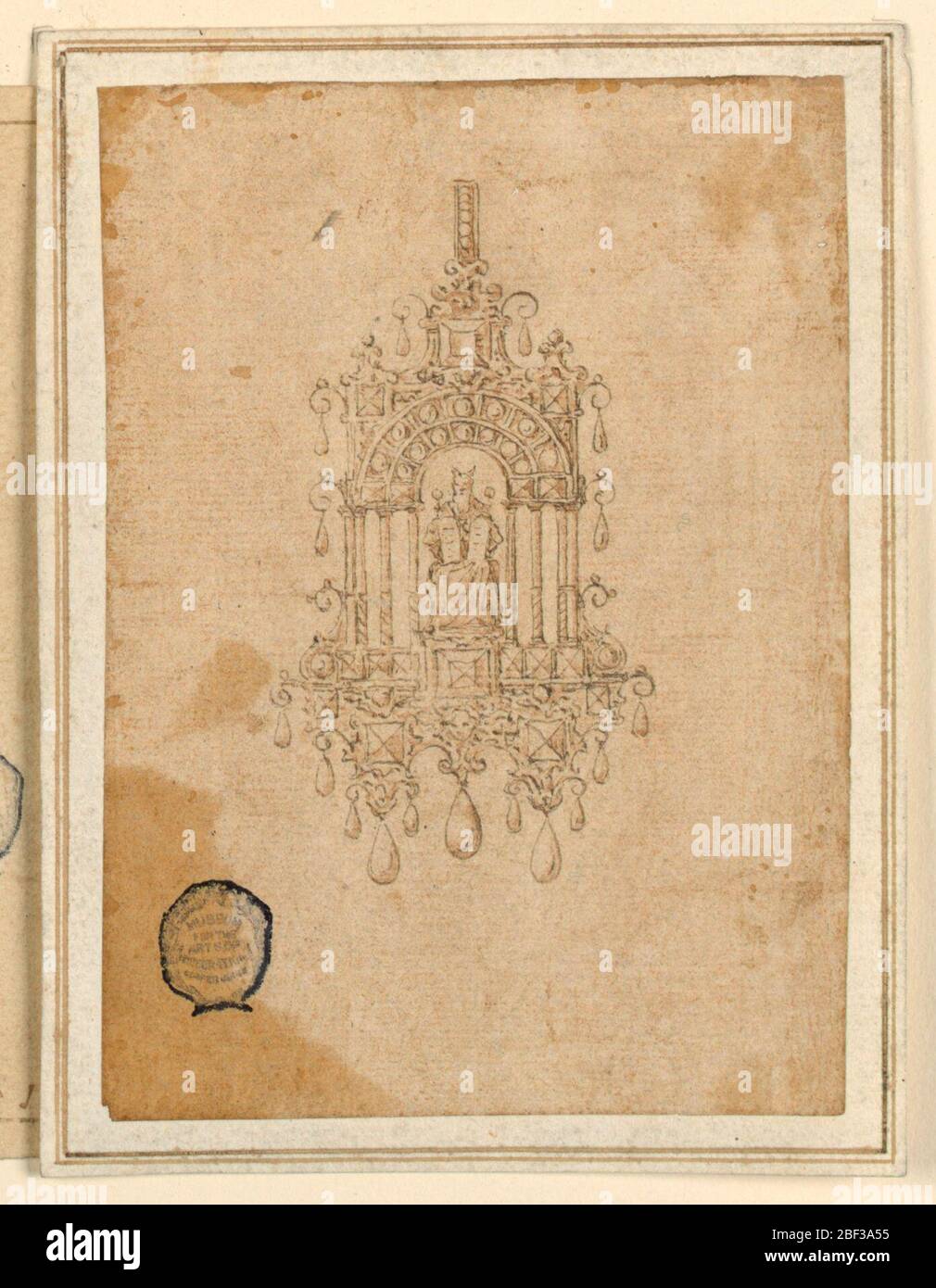 Design for a Pendant with Moses. Figure of the seated Moses, after ...