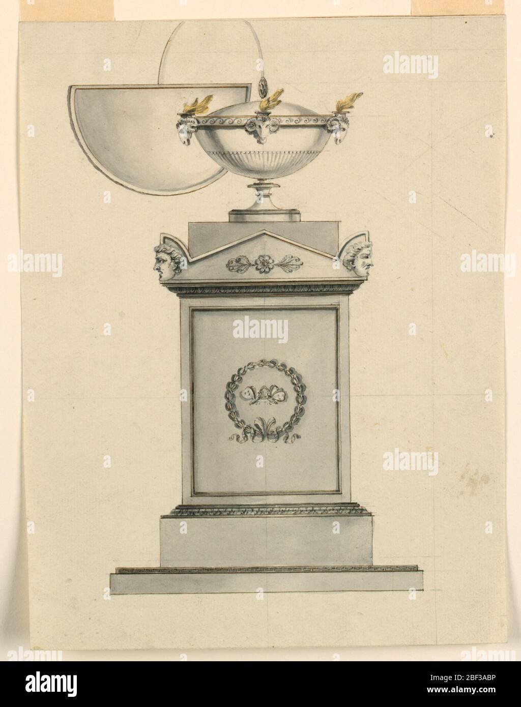 Design for an Oil Lamp. Vertical rectangle. Design for an oil-burning ...