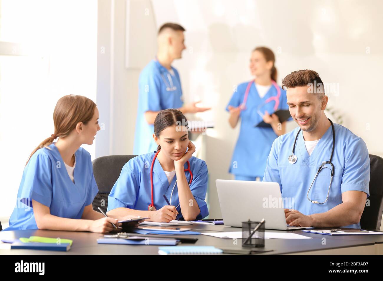 Group of students at medical university Stock Photo - Alamy