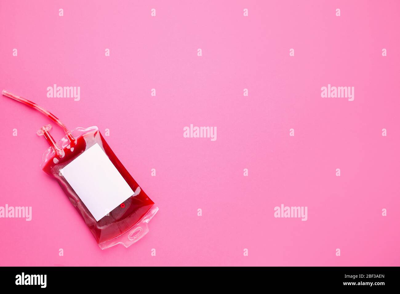 Blood pack for transfusion on color background Stock Photo - Alamy