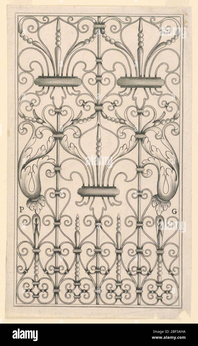 Panel of a Wrought Iron Railing. A panel of a wrought iron railing ...