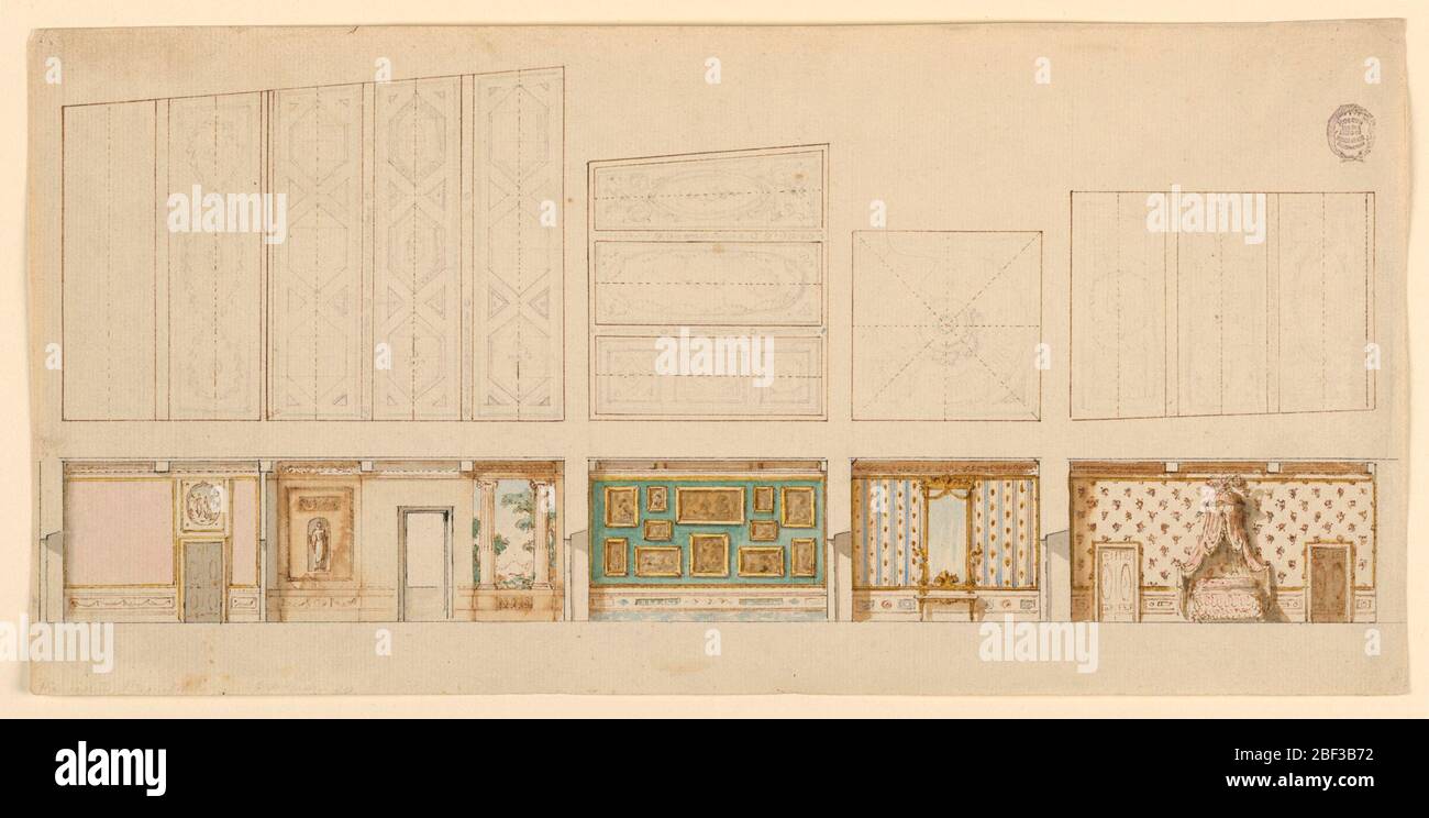 Decoration of an Apartment. Wall elevations in a sequence of five ...