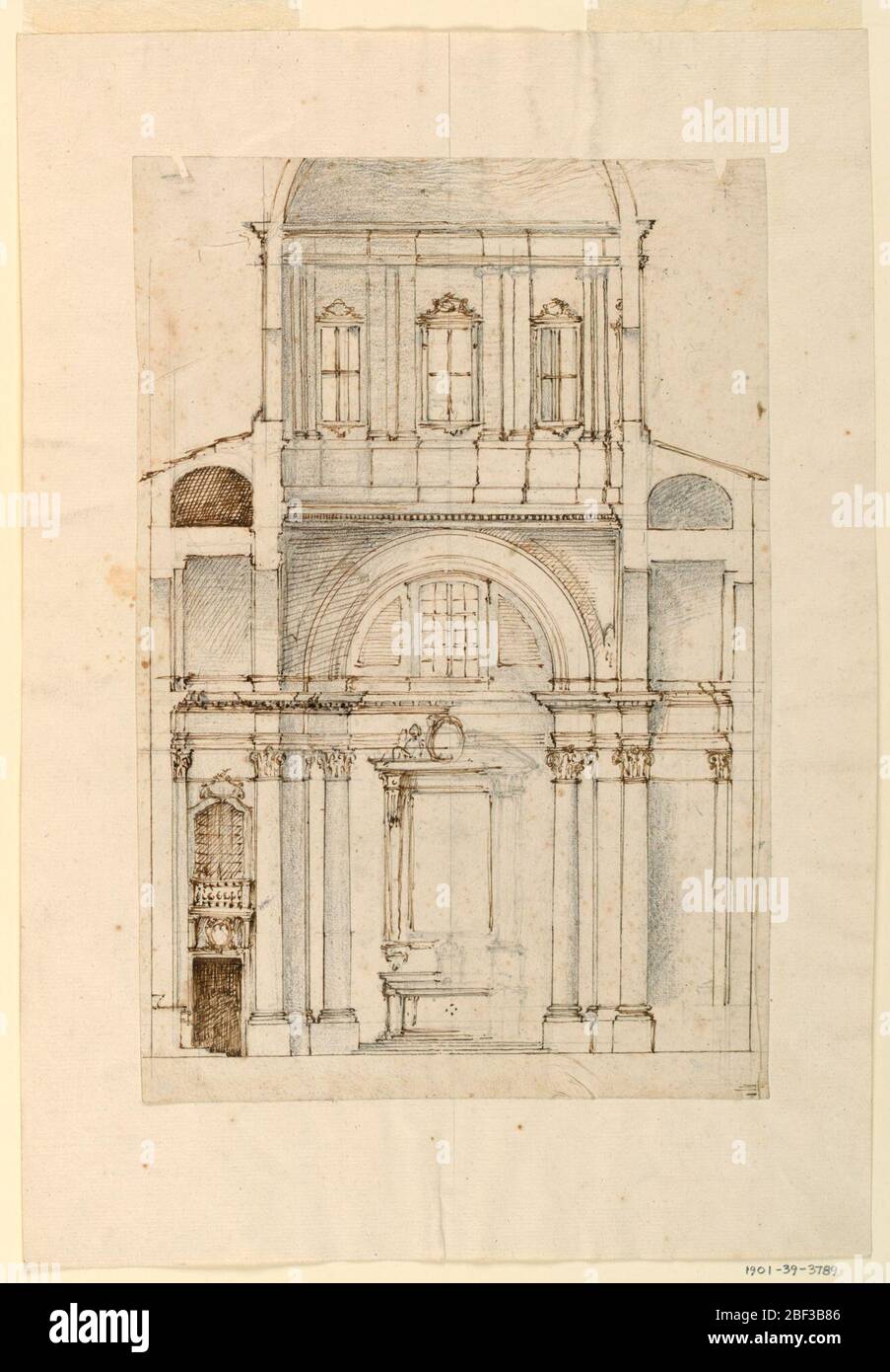 Section of an apse. Interior architectural study of St. Peter's ...