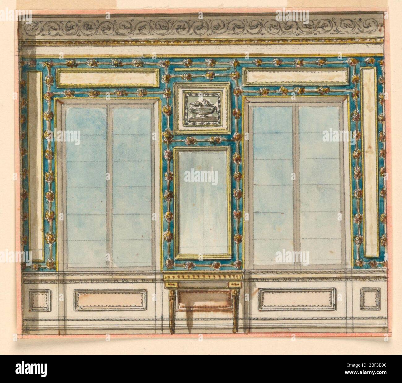 Design for a Window Wall. A dado is at the bottom. Two windows flank a ...