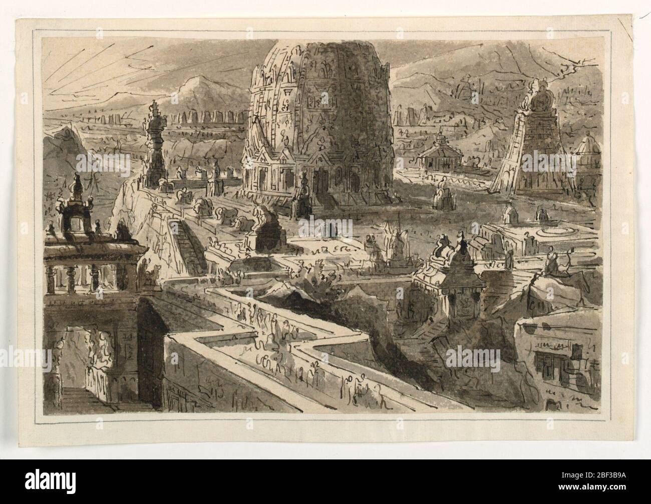 Stage Design Oriental Town. Horizontal rectangle. Hindustan town with ...