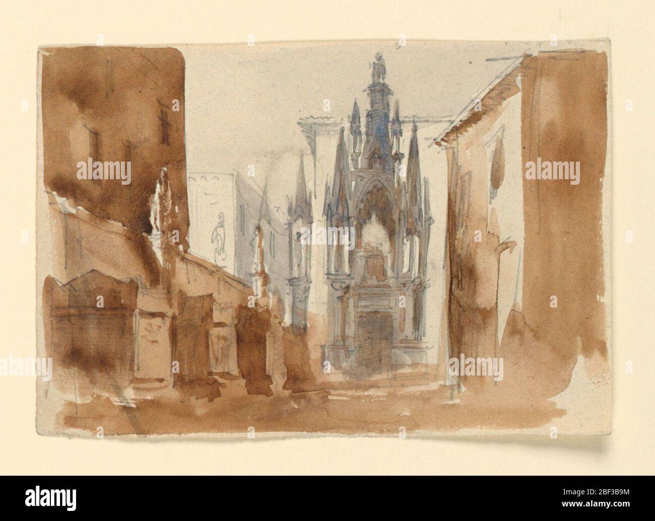 Stage Design Tomb in Monumental Form. Horizontal rectangle. Gothic tomb ...