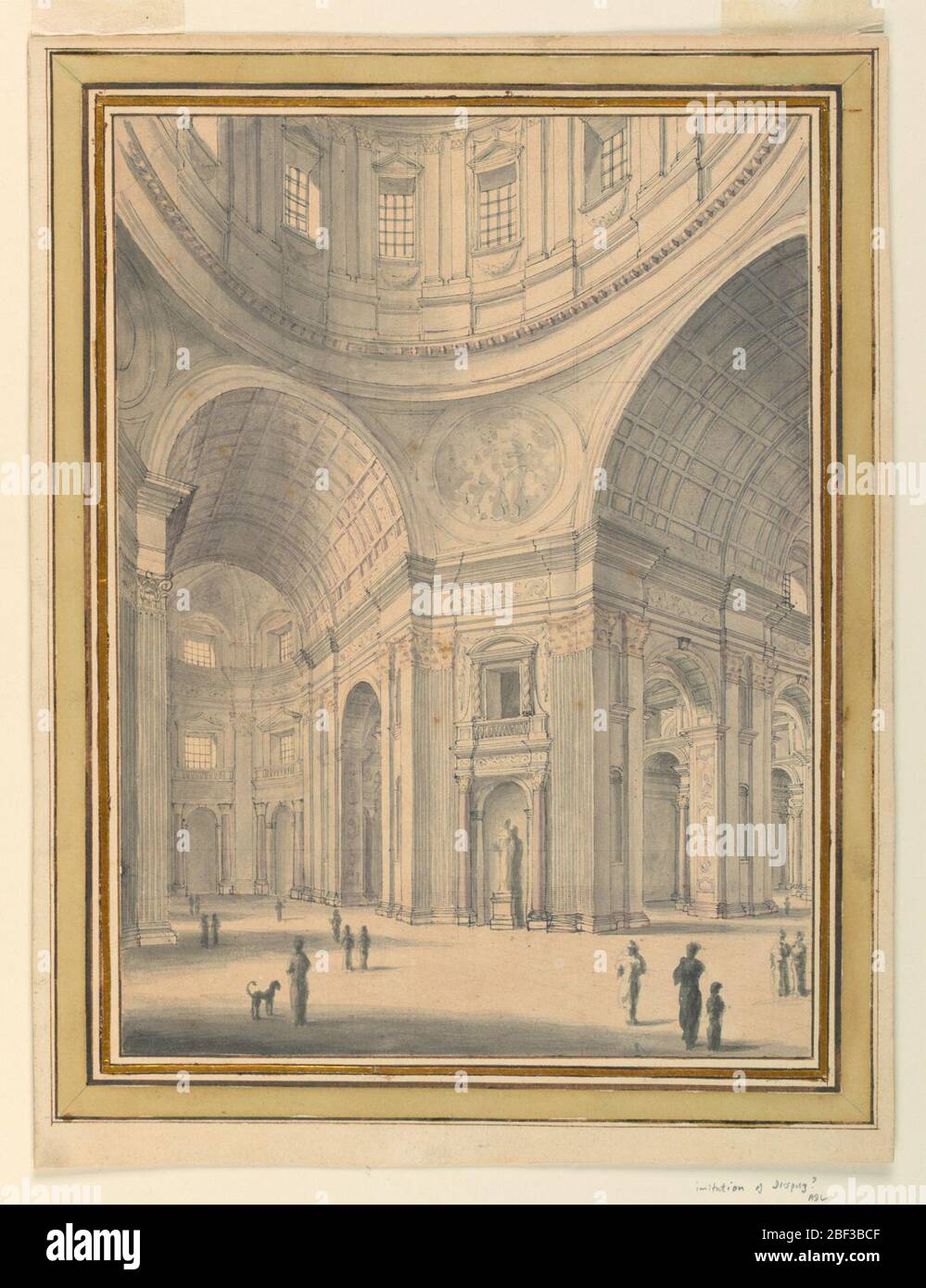 Church Interior. Design of the interior of a large, domed church Stock ...