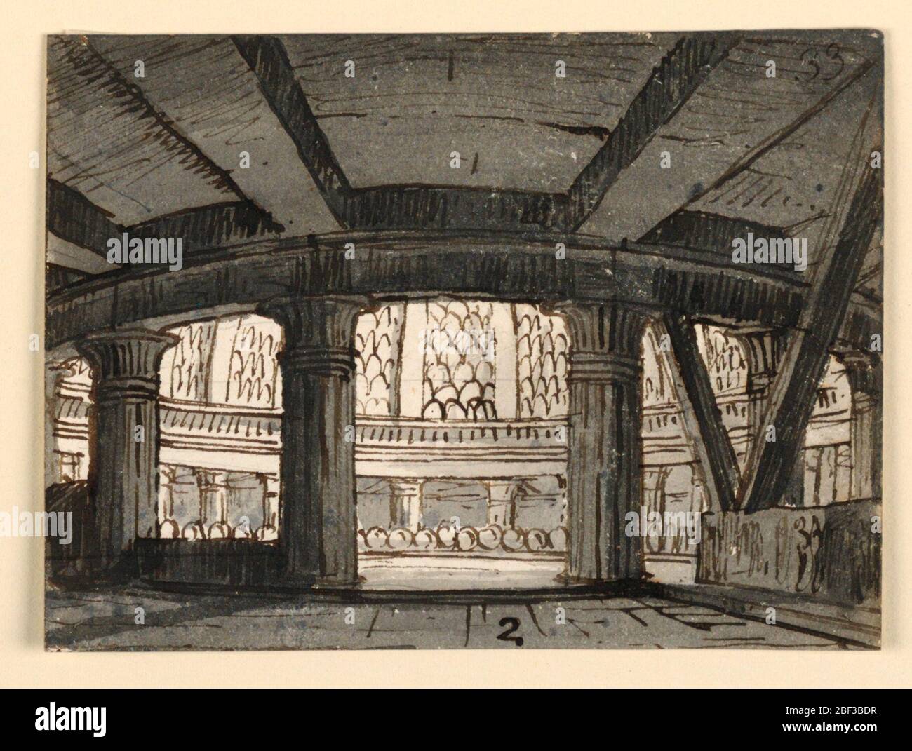 Interior of Circular Building. Horizontal rectangle. Interior of ...