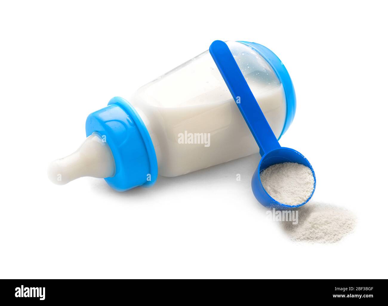 Bottle of baby milk formula on white background Stock Photo - Alamy