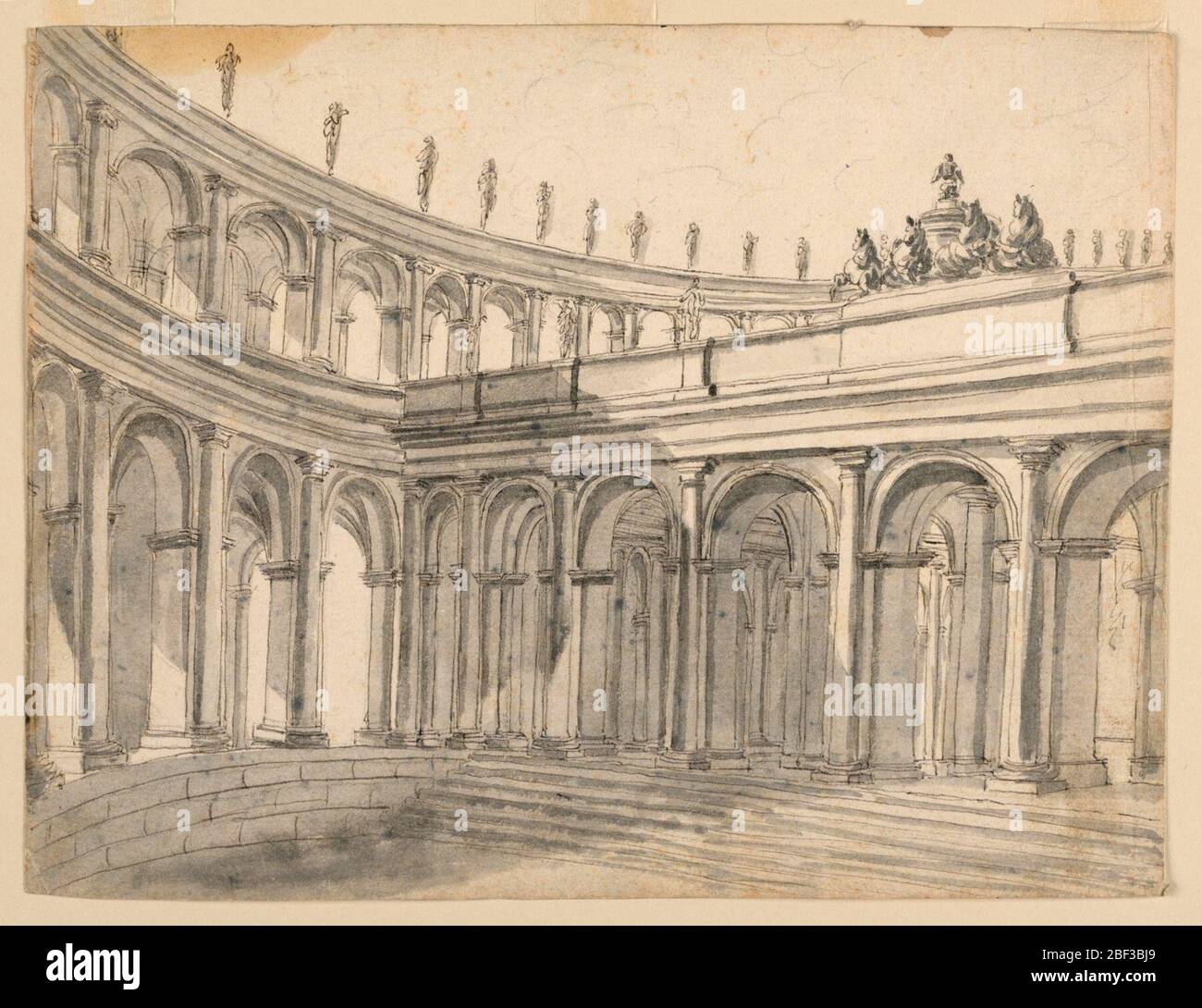 Stage Design of an Atrium. Outside is a segment of a circular enclosure ...