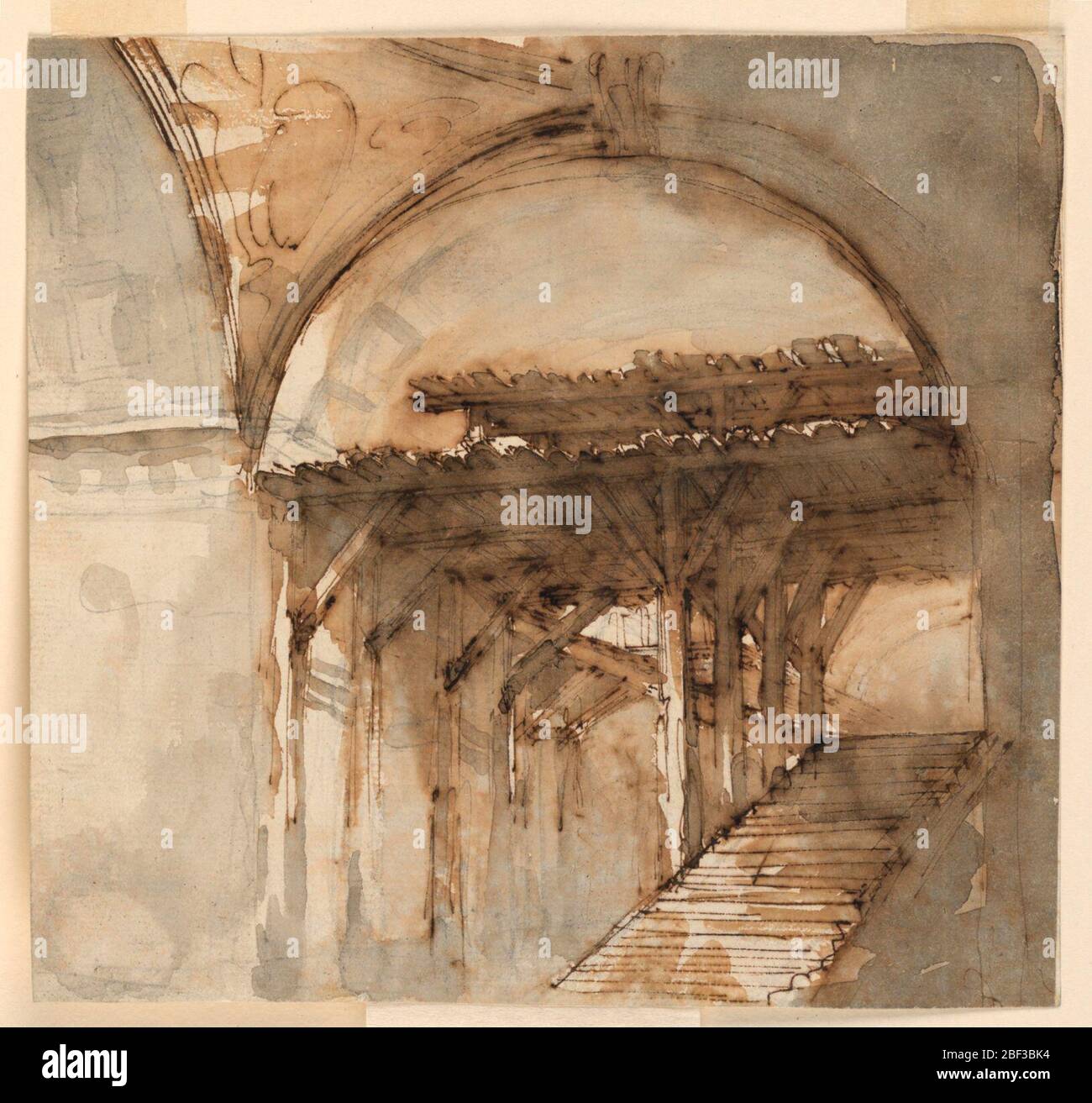 Stage Design Staircase in a HalfRuined Building. Horizontal rectangle ...