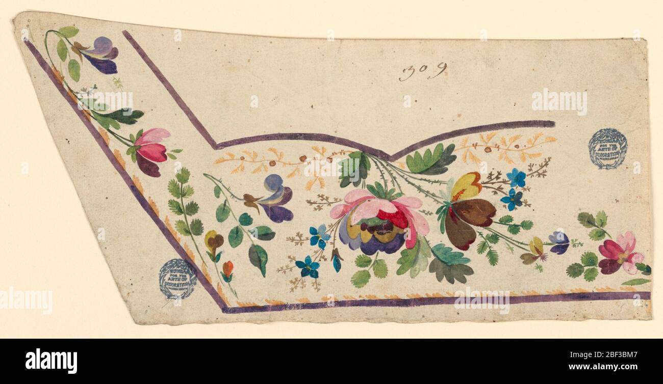 Unfinished Design for a Waistcoat. Unfinished design for the embroidery ...