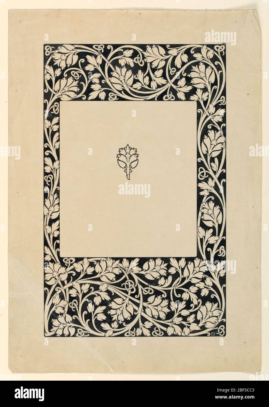 Design for a Border. A border design of stylized leaves and flowers on ...