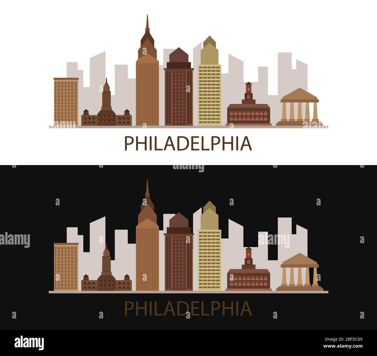 Philadelphia icon illustrated in vector on white background Stock ...