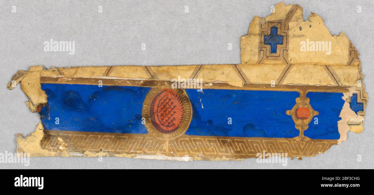 Sidewall and border. a) Diamond diaper pattern with bright blue crosses ...