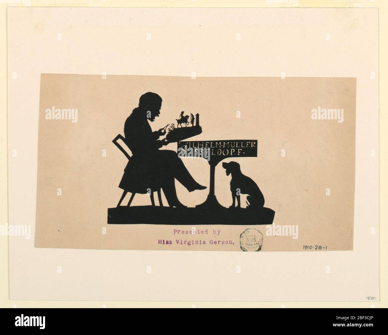 SelfPortrait in Silhouette. Seated figure of a man sitting at table ...