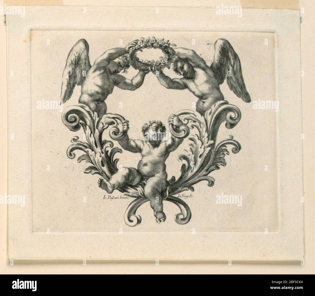 Two putti figures holding hi-res stock photography and images - Alamy