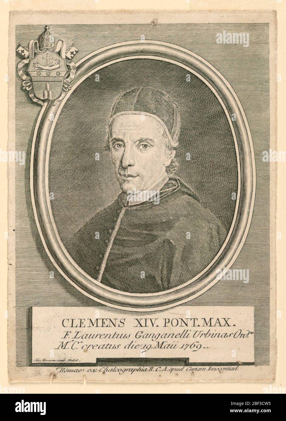 Portrait of Clement XIV 17691774. Bust-length portrait in three-quarter ...
