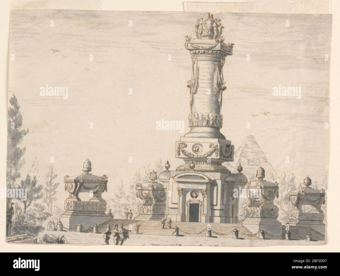 Design for a Stage A Cemetery. Horizontal rectangle showing a view of a ...