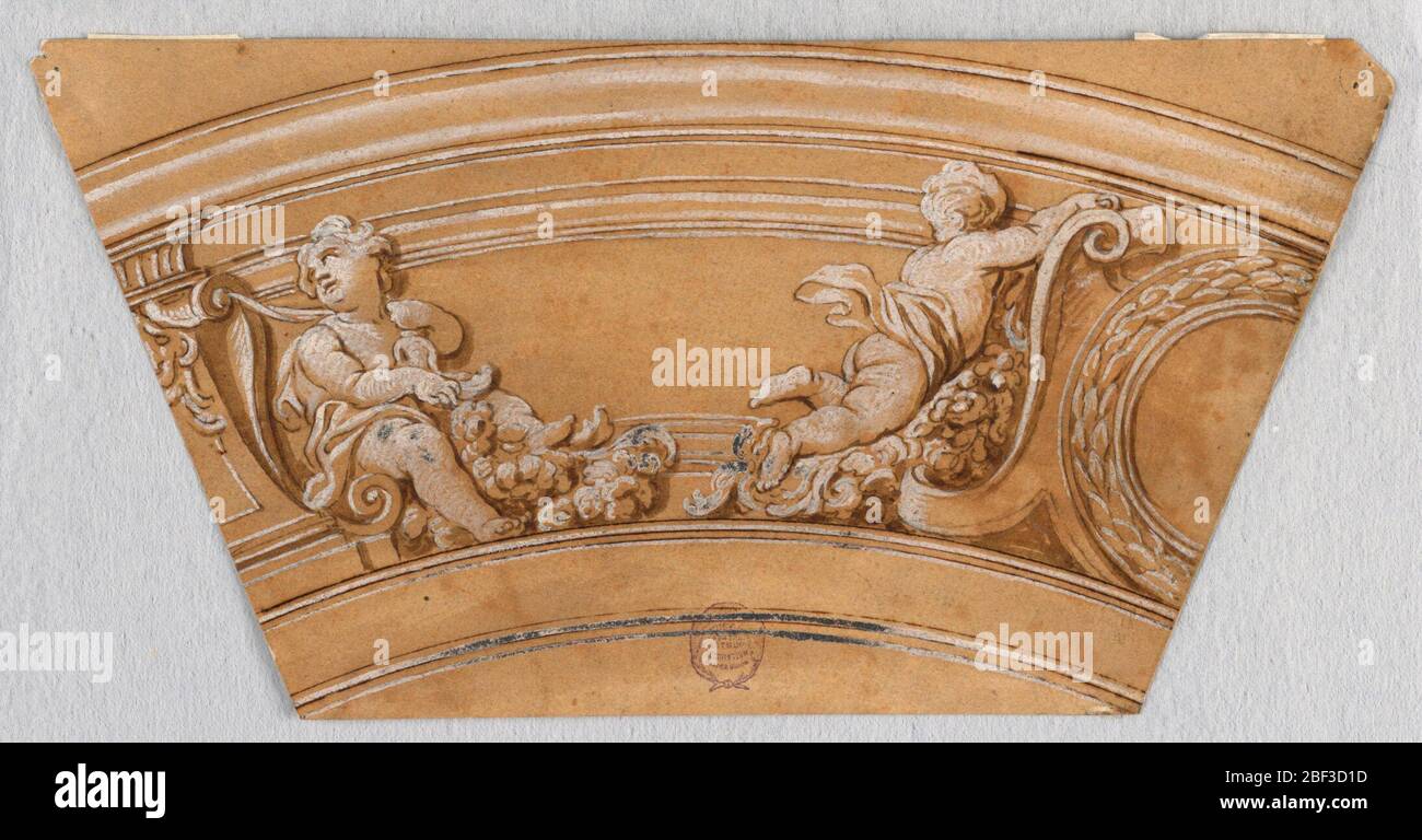 Project for a Ceiling Frieze. Trapezoid. At right, half a medallion ...