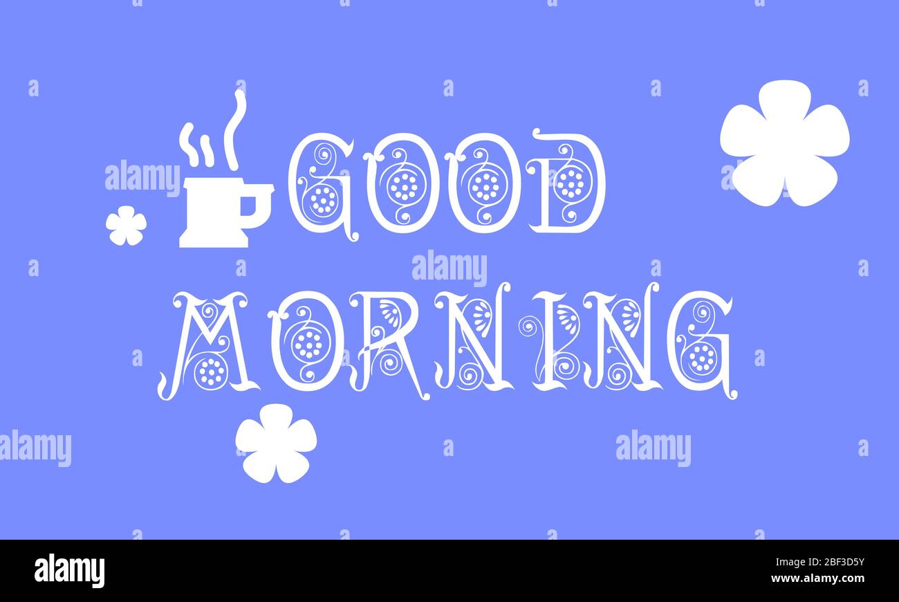 An exotic illustration of Good morning frame with some decorative ...