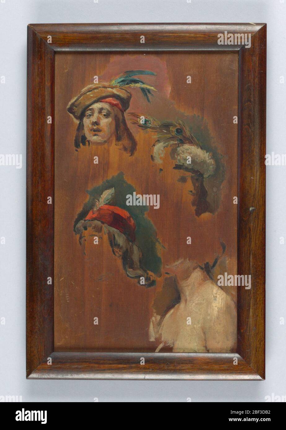 Study of man and woman. Partial sketch of a male figure and a female ...