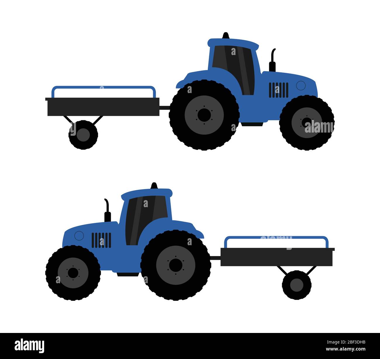 tractor icon with a cart illustrated in vector on white background ...