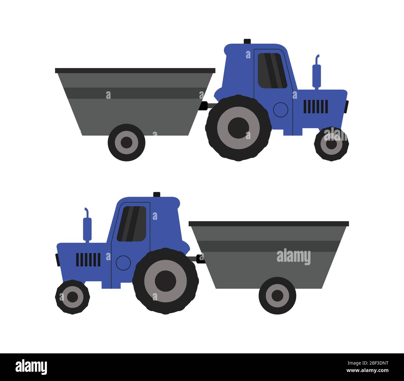 tractor icon with a cart illustrated in vector on white background ...