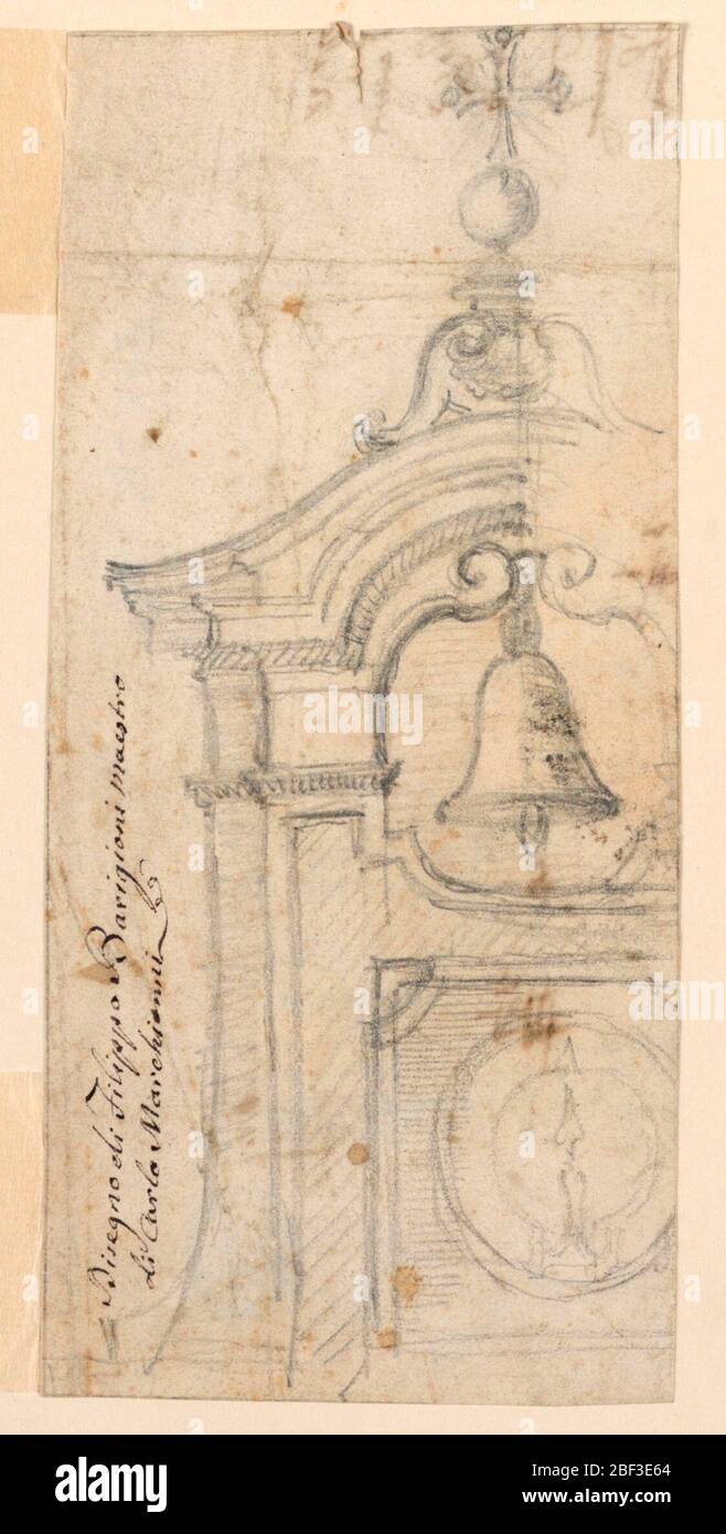 Project for a Bell Tower. Design for the left half of a bell tower ...