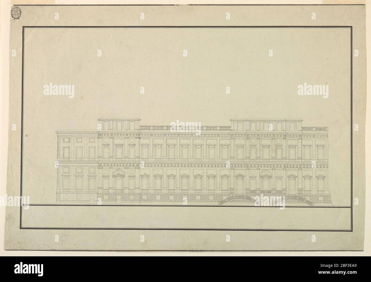 Design for the Elevation of a Public Building. Horizontal format ...