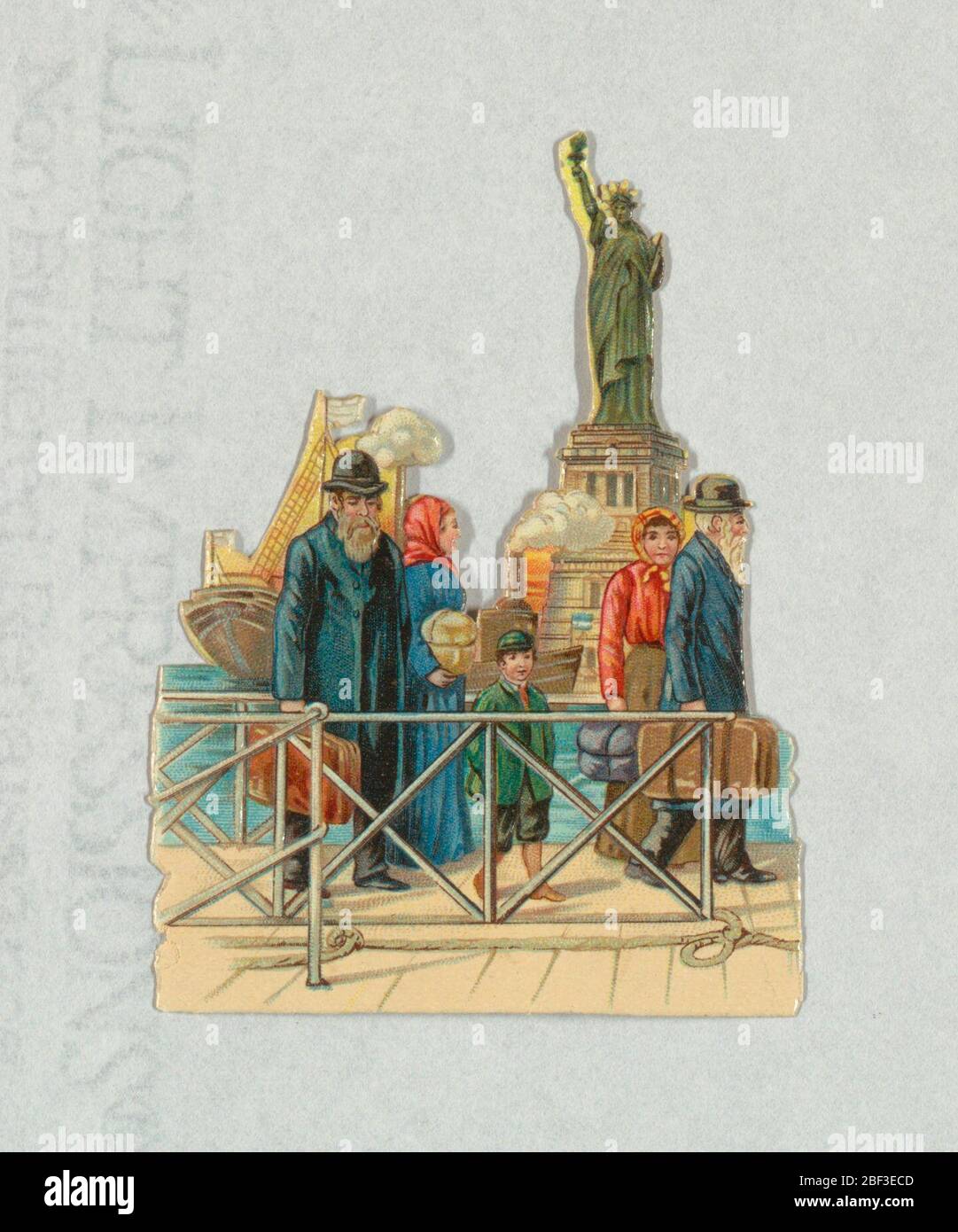 Card with David and His Harp. Constructed of several parts, joined ...