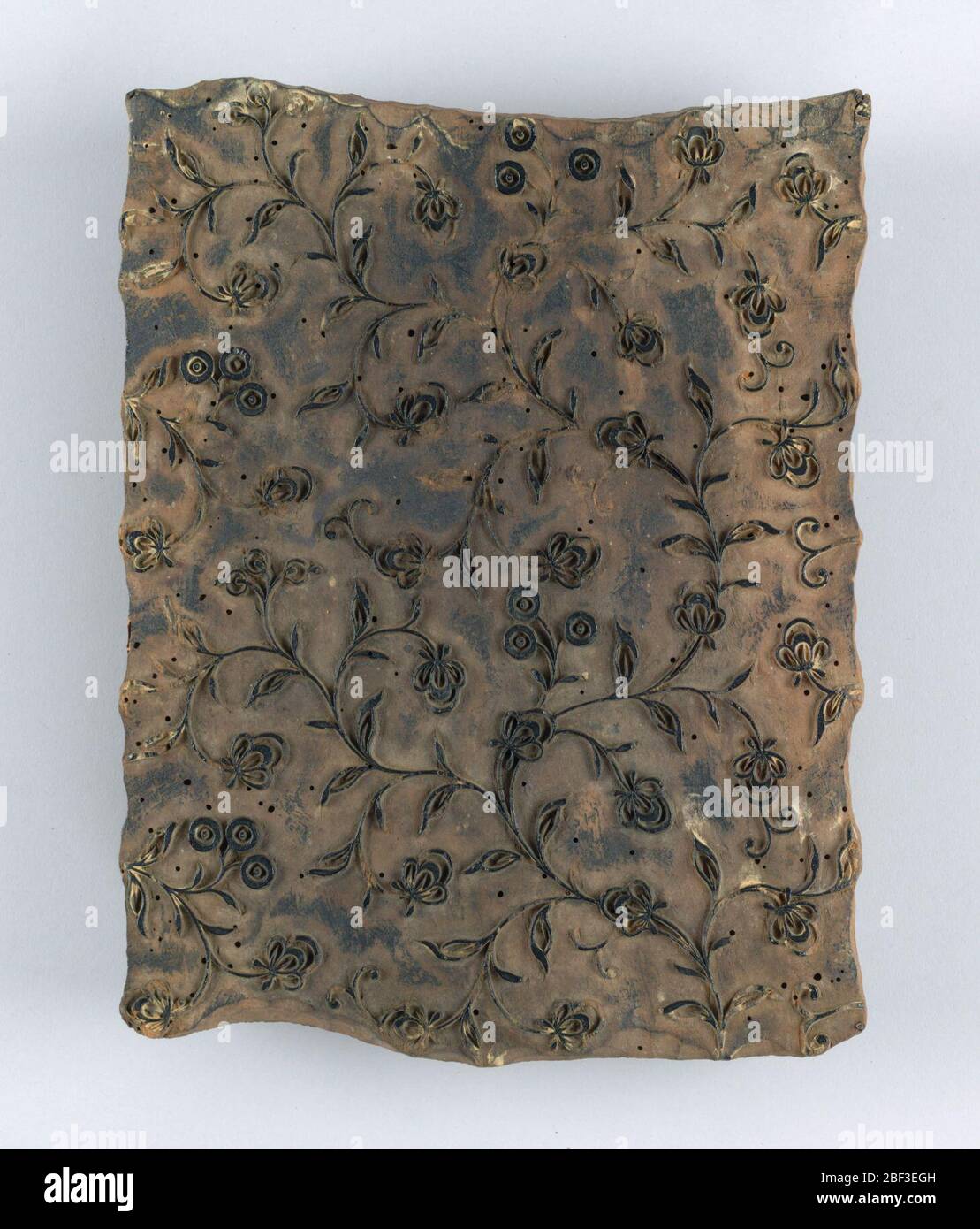 Printing block. Wood block for printing textiles with raised design ...