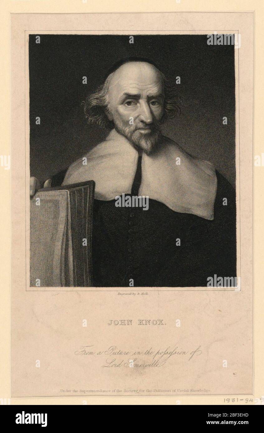 Portrait of John Knox 15051572. Half-length portrait in frontal view ...