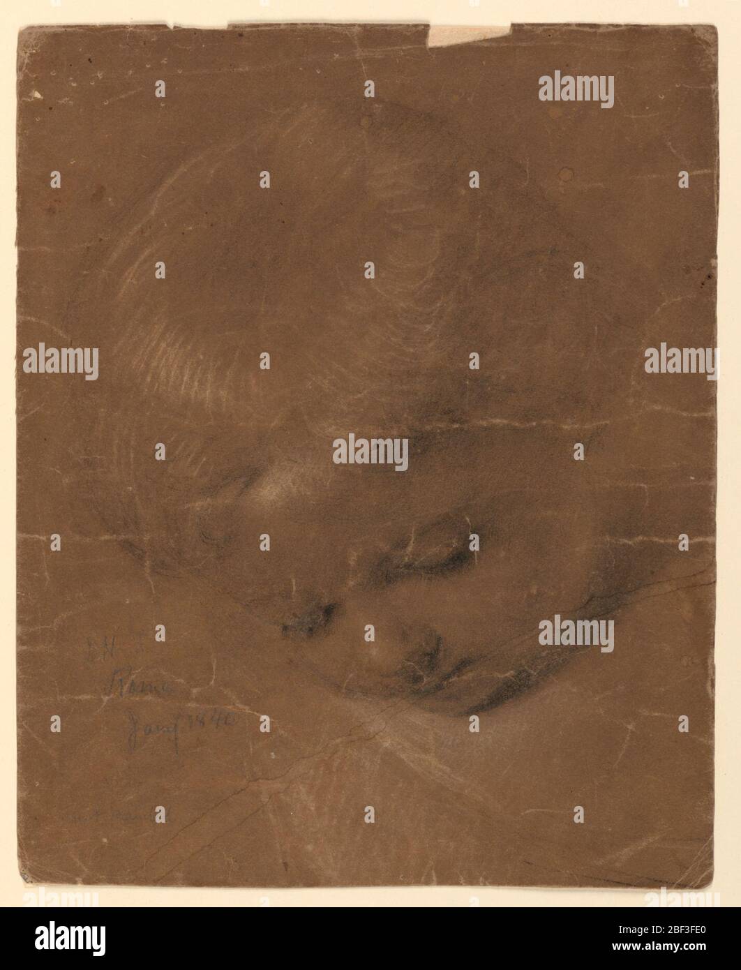 Study of a Childs Head. Study of a child's head, bent downwards and ...