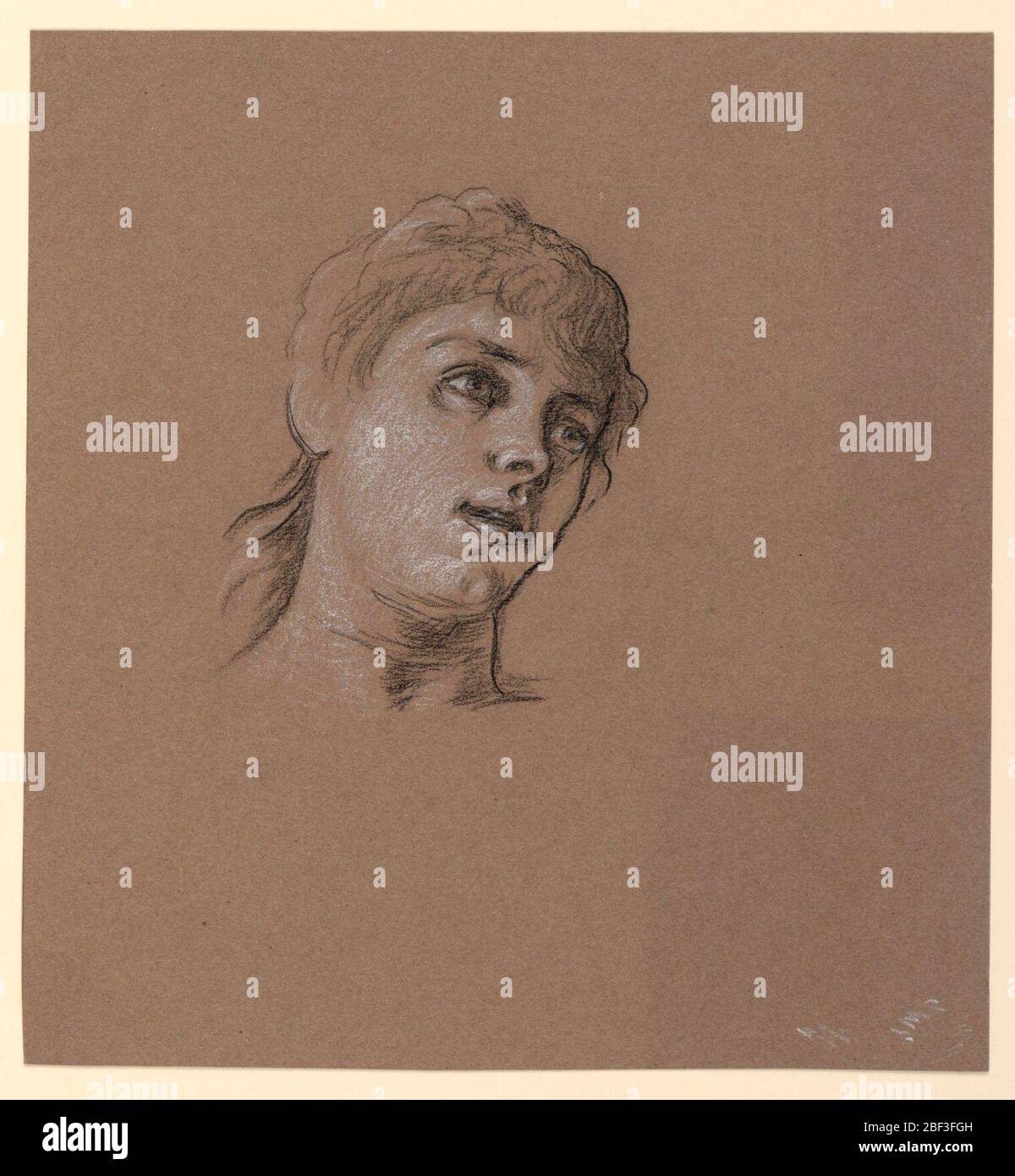 Portrait Sketch of a Young Girl. Head of a young girl, turned toward ...