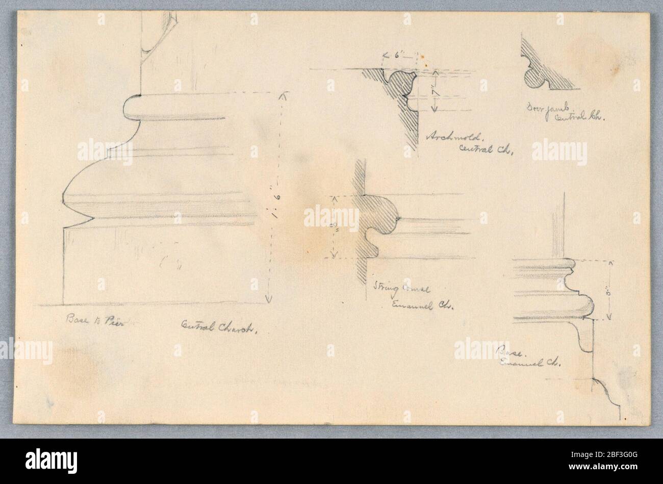 Architectural Details. Base of pier, and moulding for the Central ...