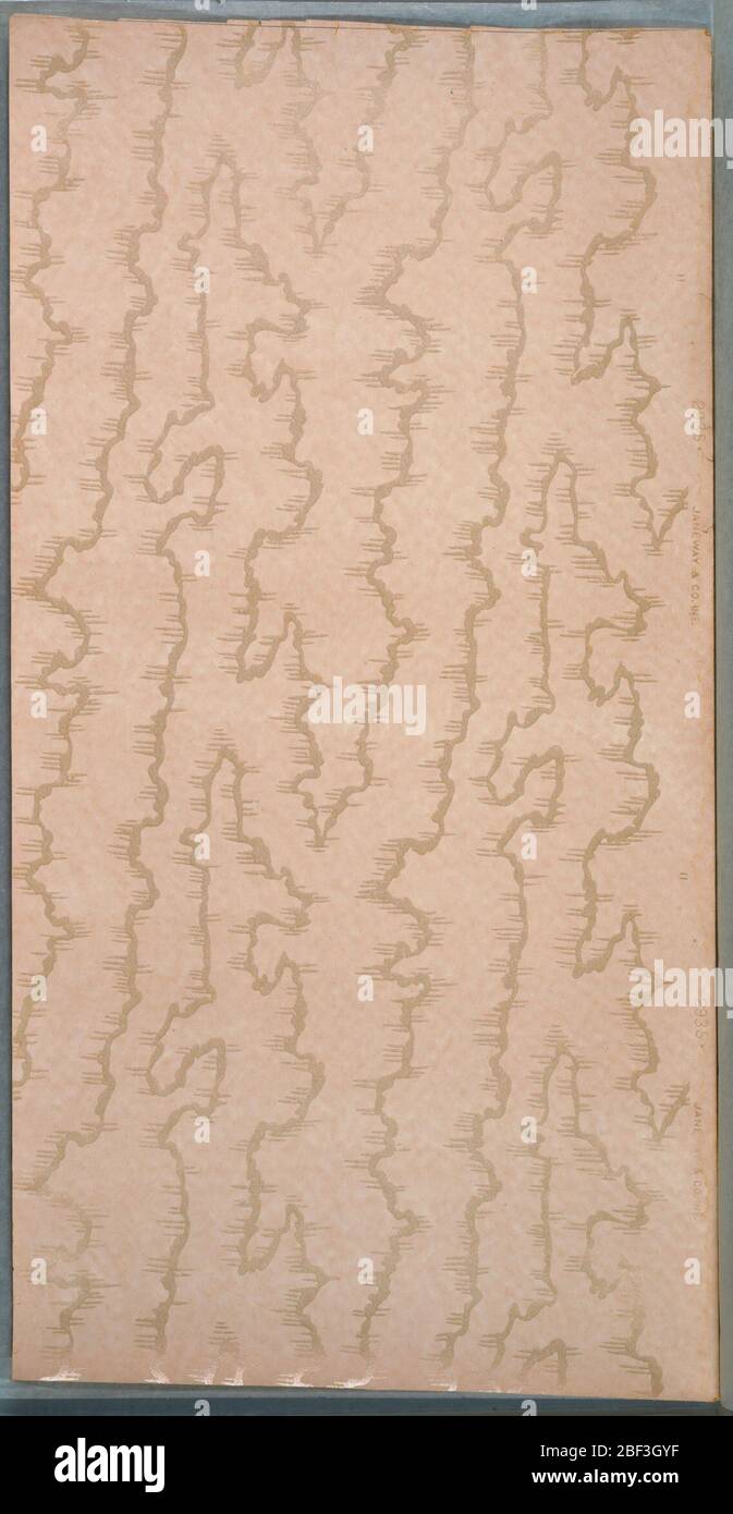 Ceiling paper. White mica moire on a thin white mottled ground.Printed ...