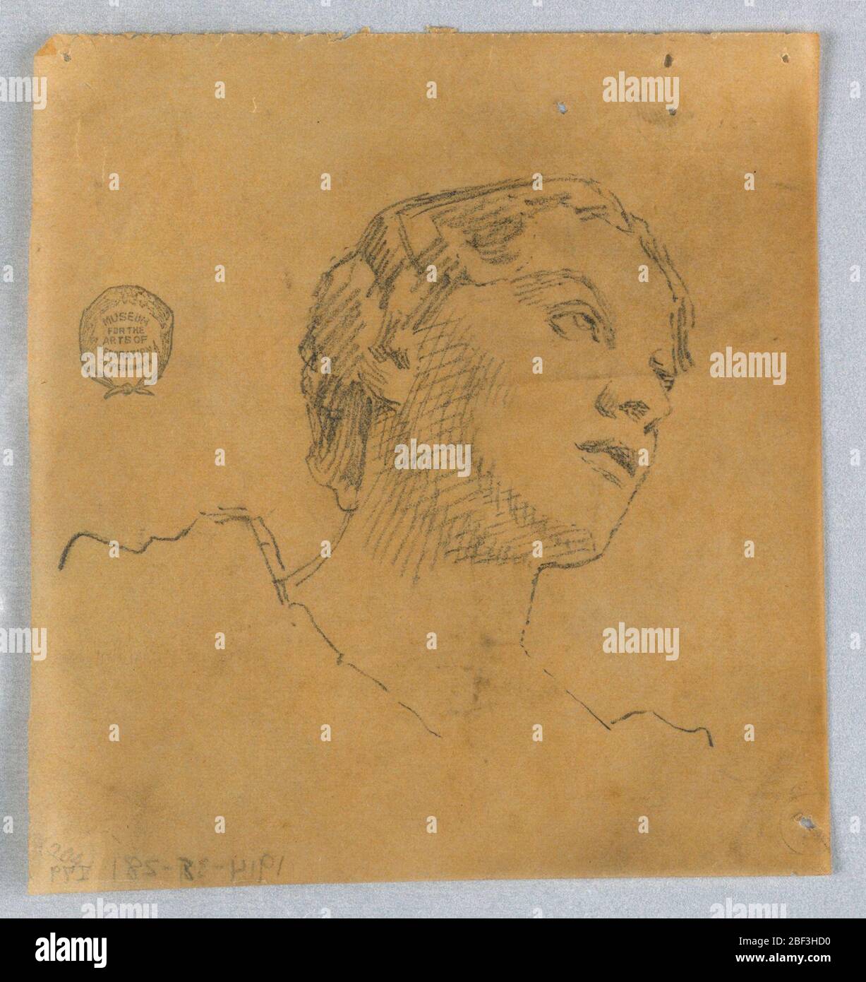 Sketch of a Womans Head. Sketch of a woman's head, looking upward ...