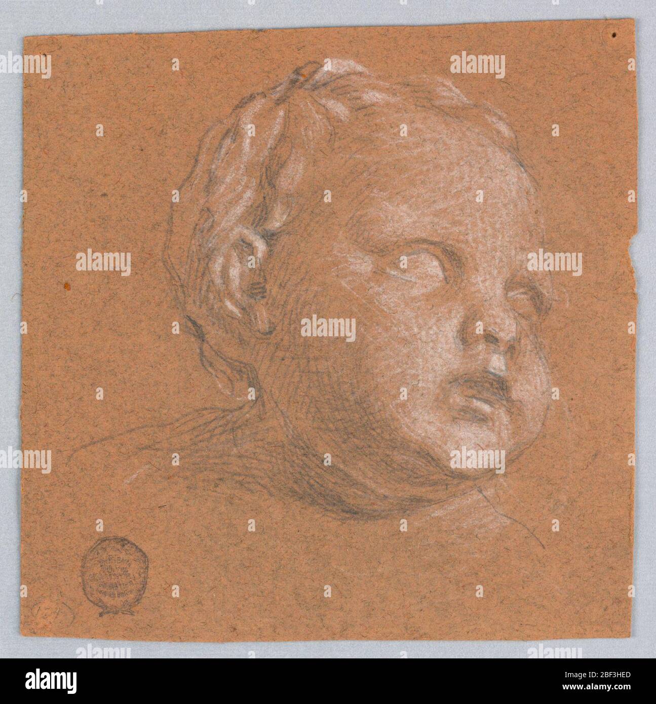 Study of Childs Head. Child's face turned toward the right. Shadow on ...