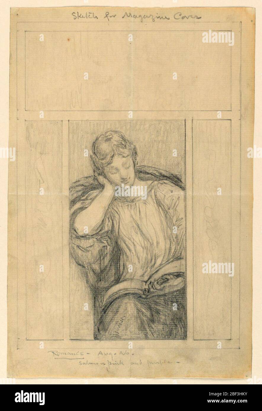 Design for Magazine Cover. Sketch of a magazine cover with a female ...