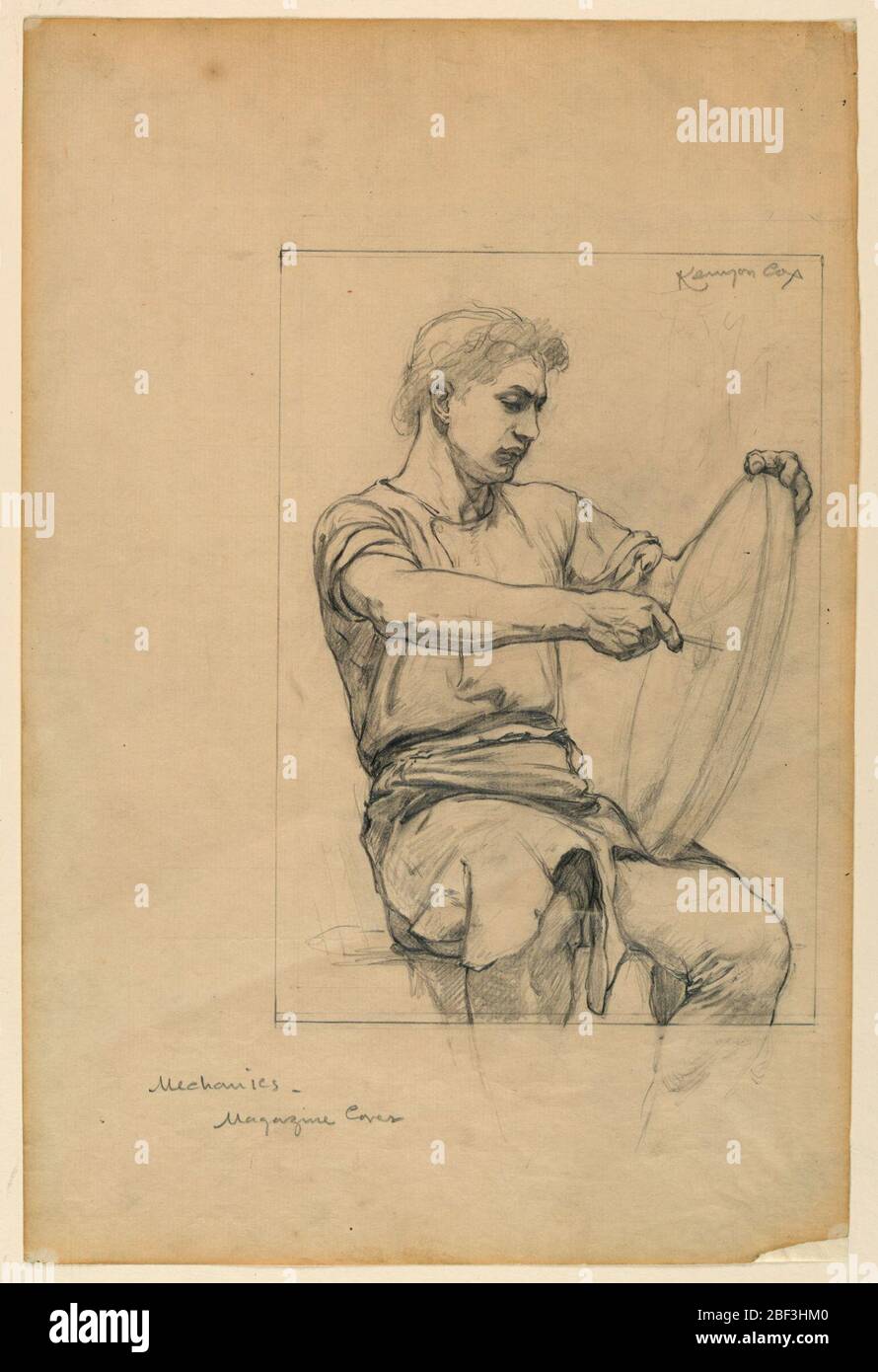 Design for Magazine Cover. Sketch of a magazine cover with a seated ...