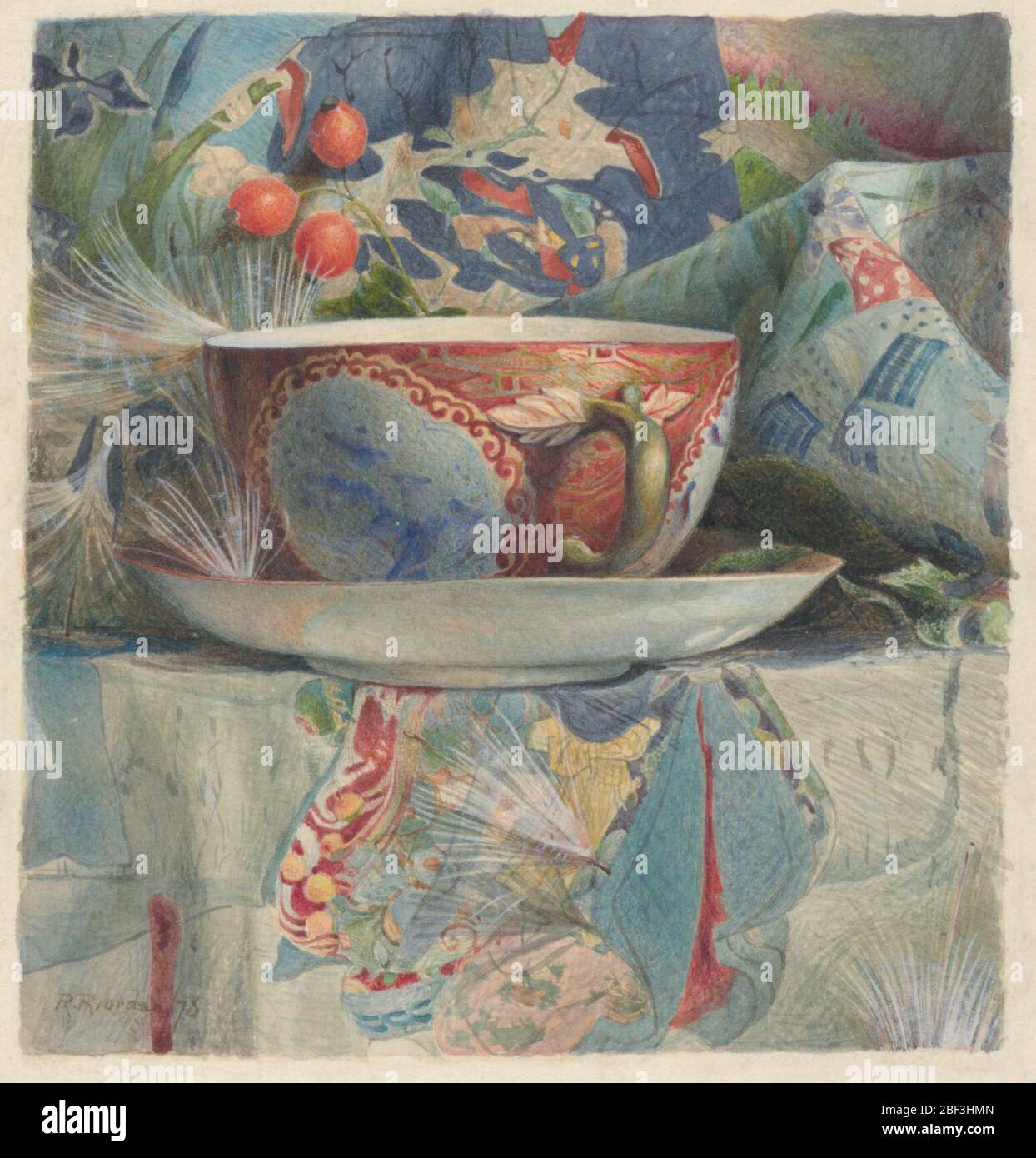 Still Life with Tea Cup. Still life showing a Japanese tea cup and ...