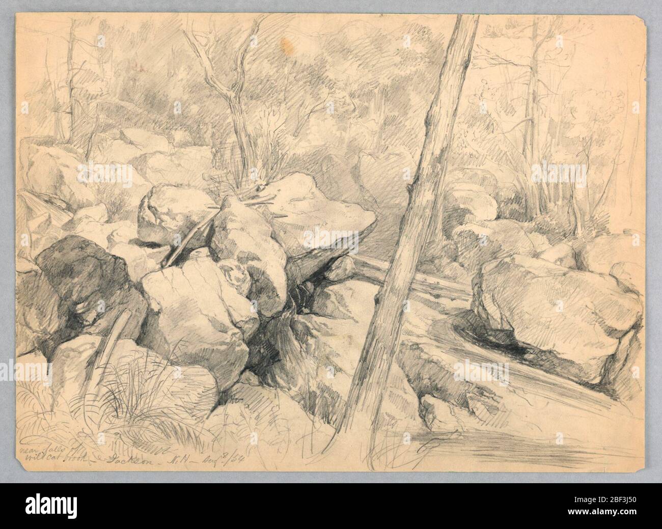 Near Falls of Wildcat Brook Jackson New Hampshire. Boulders on a slope ...