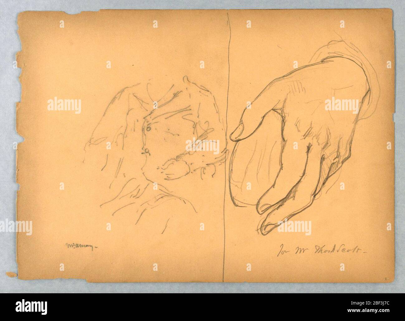 Sketches for Portraits of William Amory and Thomas A Scott. At left ...