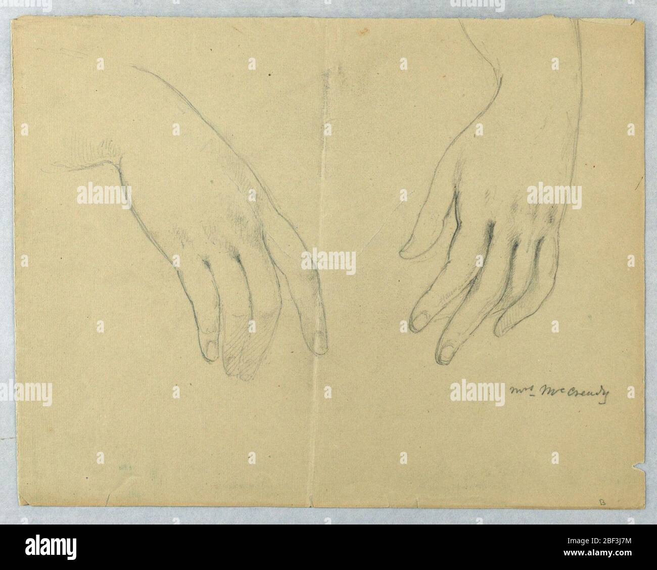 Sketch of Hands for Portrait of Mrs McCready. Studies of a woman's ...