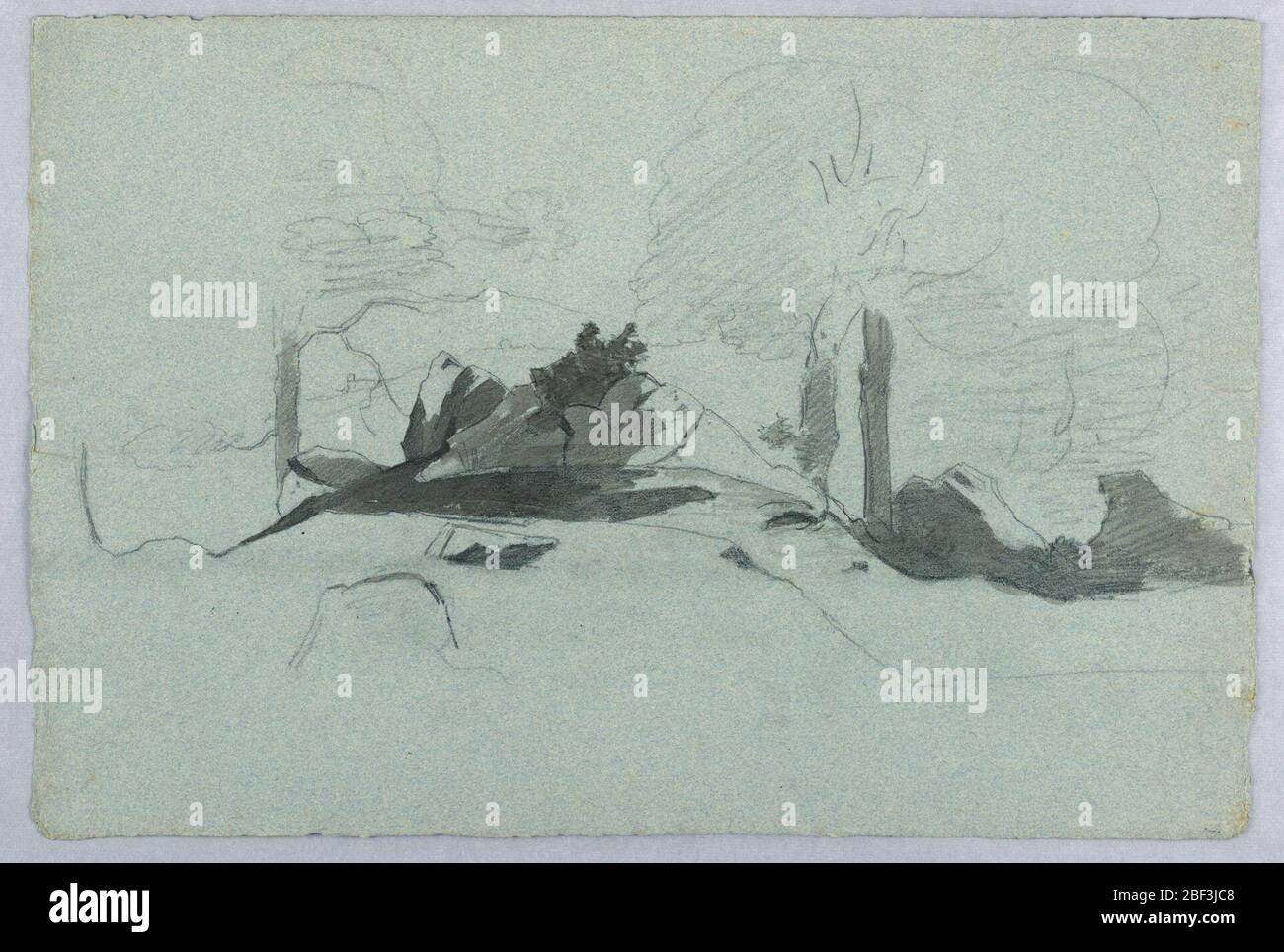 Study of landscape. Sketch of rock formations Stock Photo - Alamy